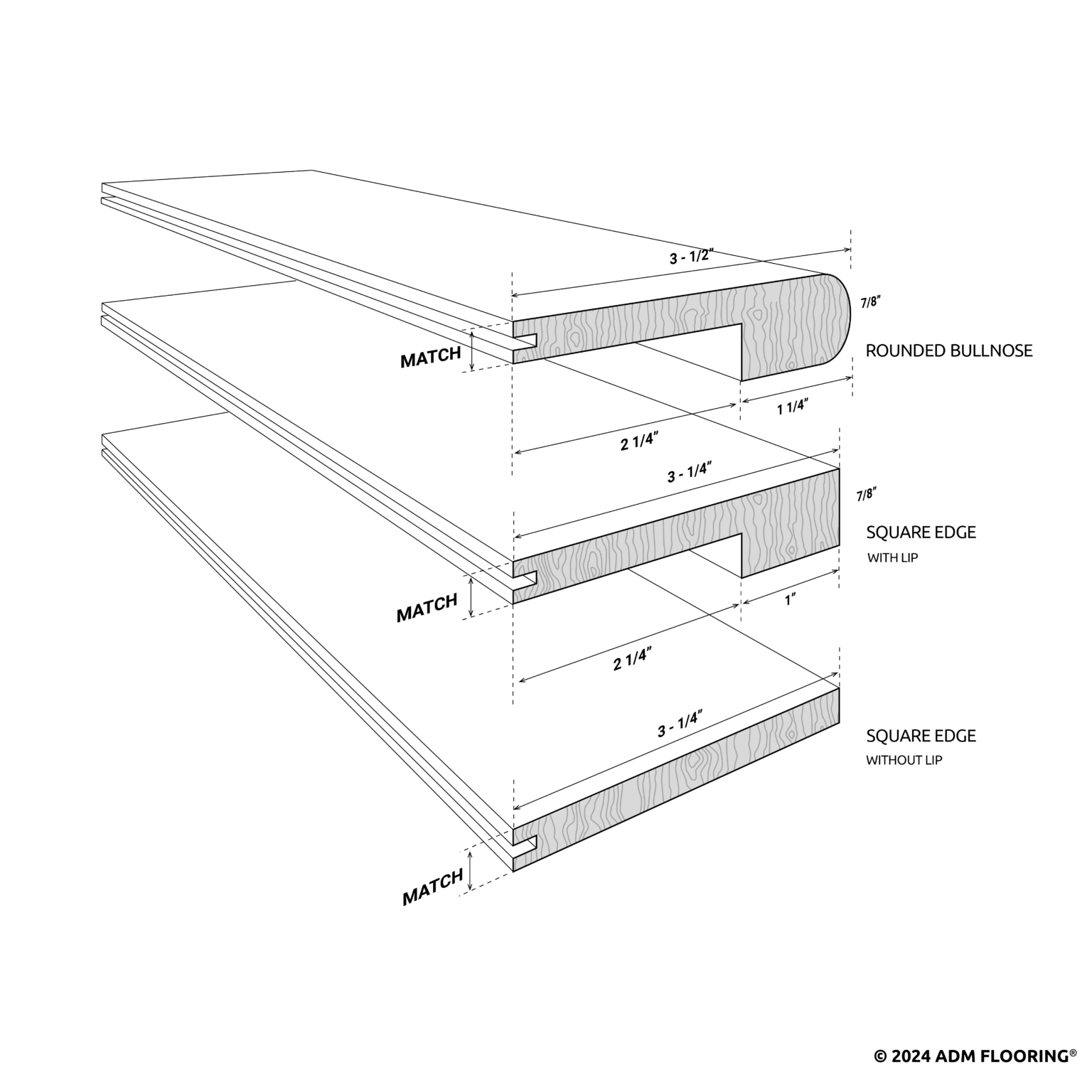 Solid Stair Nose - ADM Flooring
